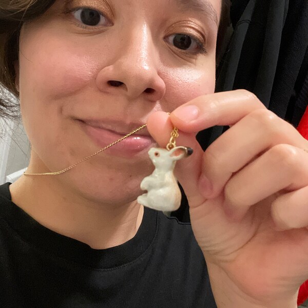 White Rabbit Necklace | Handcrafted Porcelain Jewelry | Camp Hollow ...