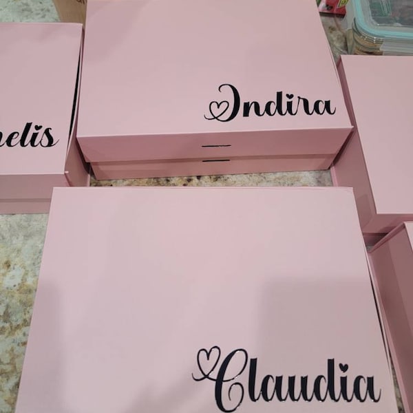 Custom Gift Box, Personalized Bridesmaid Gift Box With Name, Maid of ...
