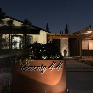 Script Address Sign Metalscript House Numberscustom House | Etsy