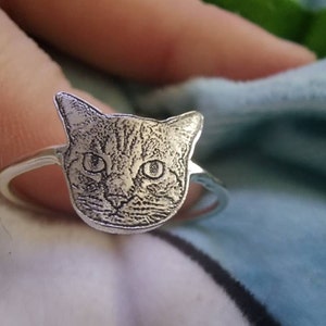 Custom Pet Portrait Ring Your Pet Ring Personalized Pet Ring Cat ...