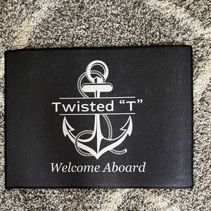 Nautical Welcome Heavy Duty Mat, Custom Yacht Mat, Family Boat Gift ...