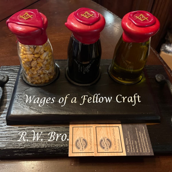 Masonic Freemasonry - Set of 3 Wood and Leather Bookmarks - Custom ...