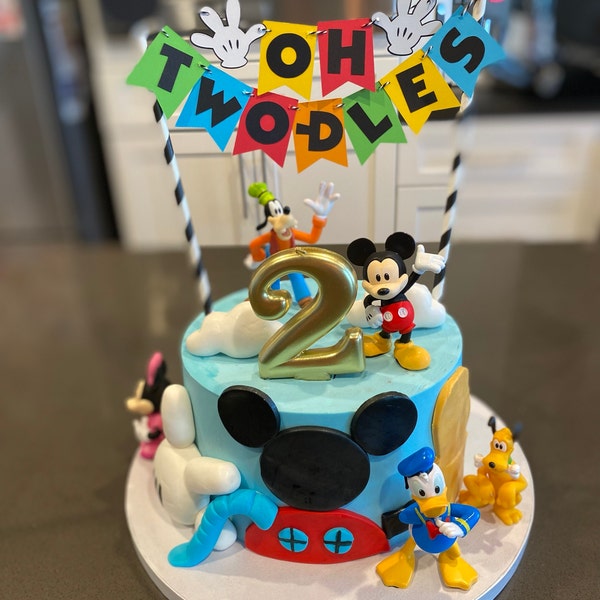 Mickey Mouse Clubhouse Birthday Cake Bunting Topper - Oh Two-dles Cake ...