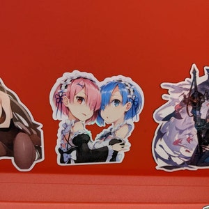 Rem and Ram Vinyl Sticker Version 2 Re: Zero Anime Stickers Laptop ...