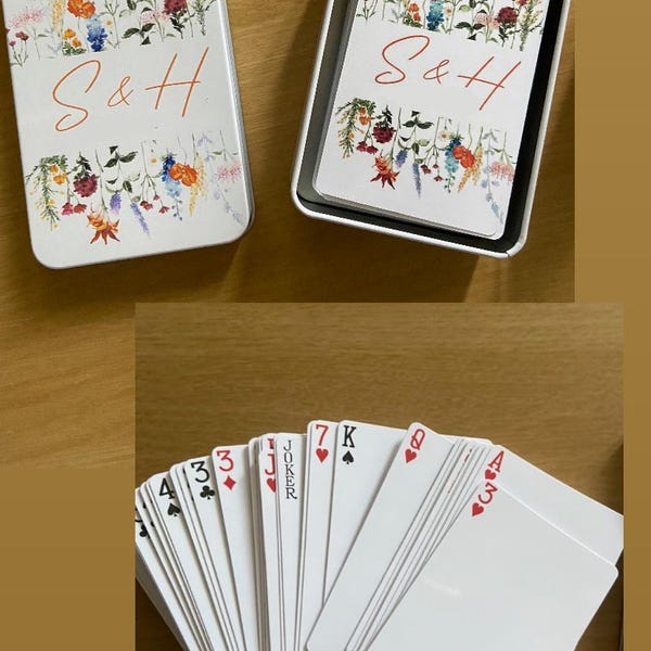 Unique Photo Gift, Custom Couple's Photo Playing Cards, Wedding ...