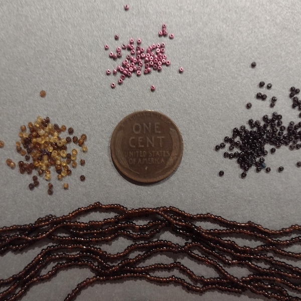 Antique Micro Seed Beads - 19/0 Tiny Opaque Squash Blossom Orange ...