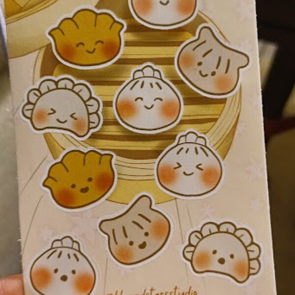 Little Dumpling Sticker Sheet • Hand Drawn • Kawaii Design • Cute Food ...