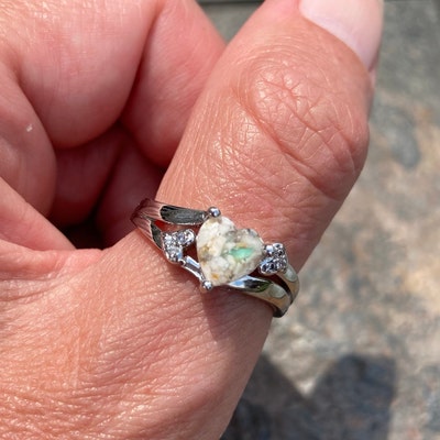 Cremation Ring, Pet Ash Ring, Sterling, Pet Ashes, Engraved Ring, Heart ...