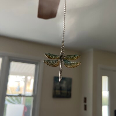 Dragonfly Ceiling Fan Pull, Light Pull Chain, Antique Silver With ...