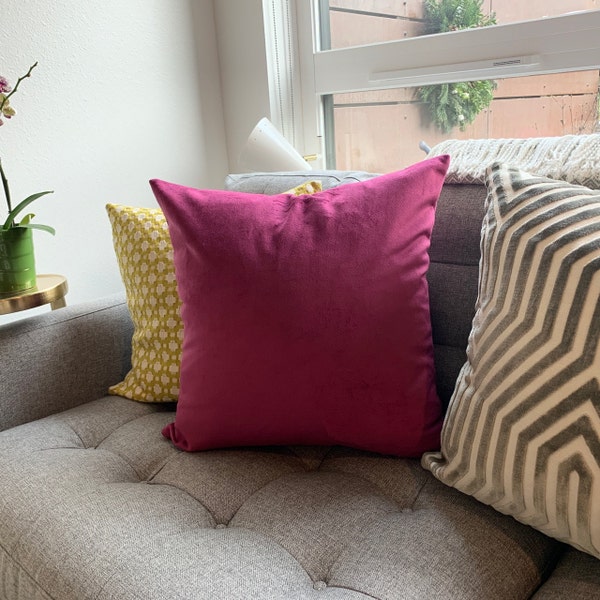Orchid Velvet Pillow Cover Magenta Velvet Decorative Pillow Cover ...