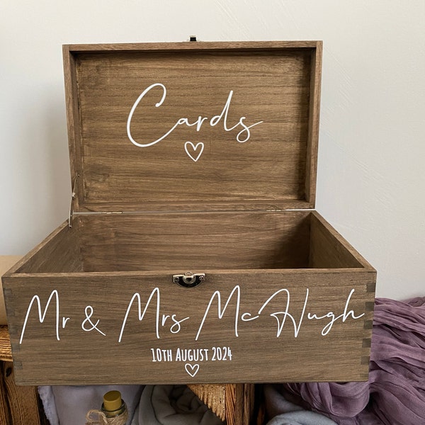 Personalised RUSTIC Wedding Card Box, Wedding Memory Box, Wedding ...