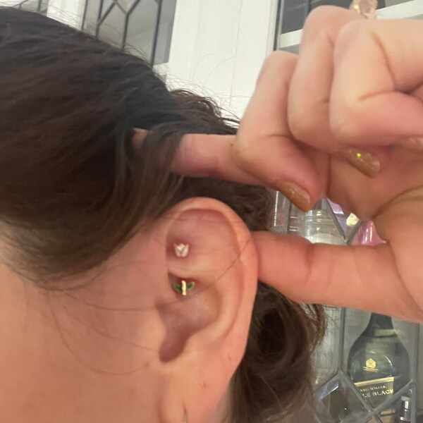 16G Tulip Rook Earring/rook Piercing Jewelry/cartilage Earring/gold ...