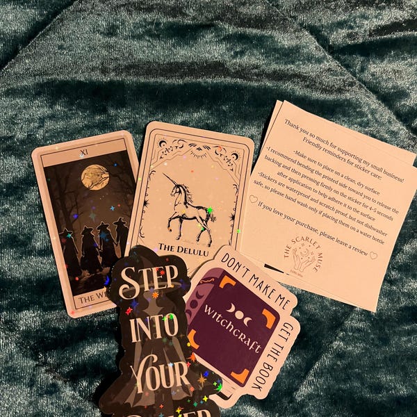 Wicked Tarot Card Sticker | Pink and Green Wicked Sticker | Vinyl ...