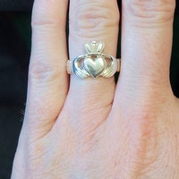 Claddagh Ring, With Real Turquoise Set in a Rose Gold Bezel Crown ...