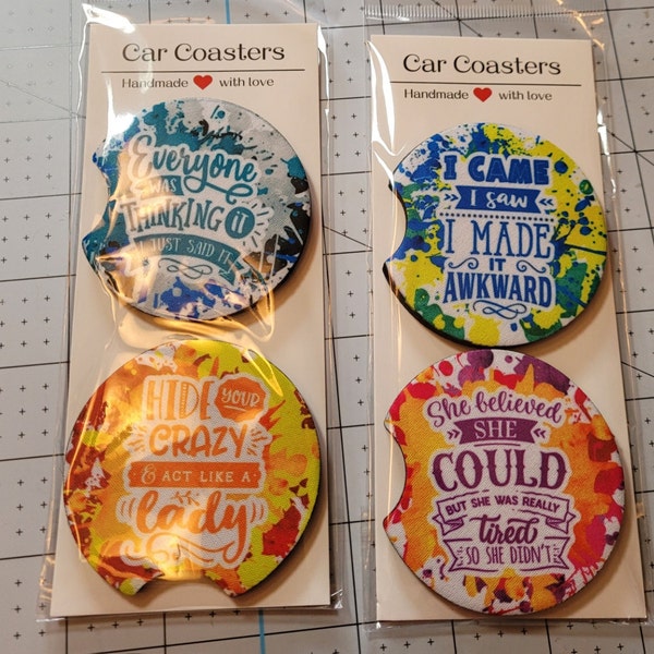 Boho Car Coaster Png Bundle, Trendy Coaster Designs, Disco Sublimation ...