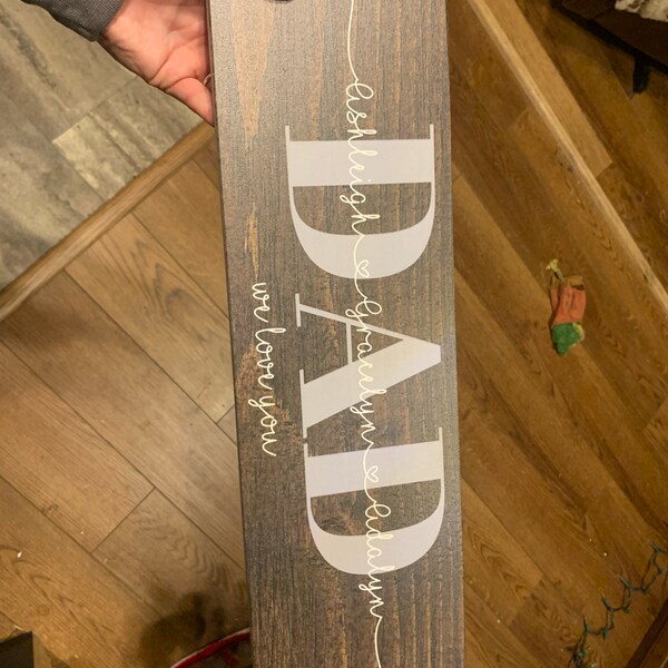 Dad We Love You Sign With Kids Names, Personalized Dad Sign, Sign With ...
