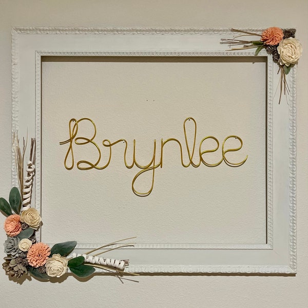 Gold Wire Name, Custom Wire Sign, Shelf Name Decor, Wired Words, Gold ...