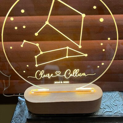 Zodiac Signs Night Light Astrology Valentines Day Gift Zodiac Gifts for ...