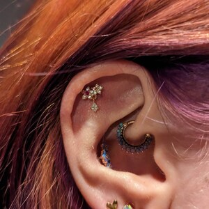 16G Tiny Shell Flower Stud Earring Helix Conch Cartilage Ear - Etsy