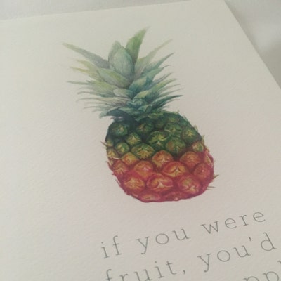 Pineapple Greeting Card fineapple Valentine's - Etsy