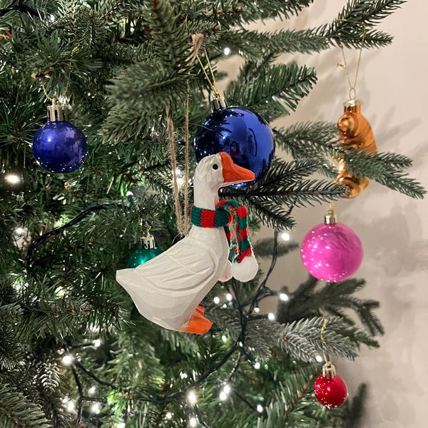 Adorable Goose With Mini Scarf Hanging Christmas Tree Ornaments - Gift ...