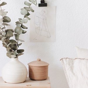 Woman's Body Fine Line Print Neutral Abstract Art Line - Etsy