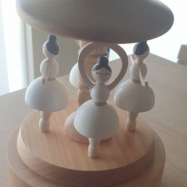 Personalised Ballerina Musical Carousel Wooden - Personalised Musical ...