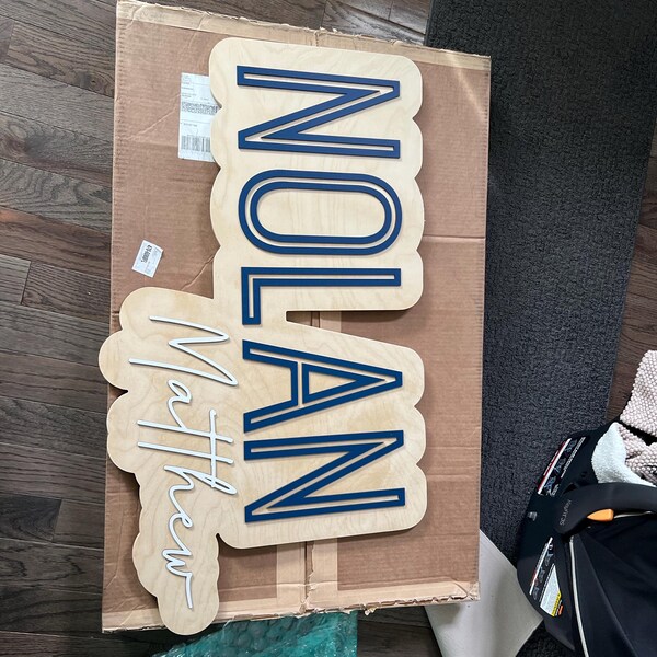 Large Wood Name Sign, Nursery Name Sign, Boho Nursery Sign , Above Crib ...