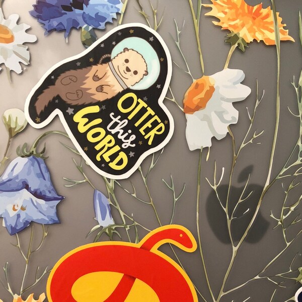 Otter Sticker, Otter Space, Colorful Stickers, Vinyl Decal, Die Cut ...