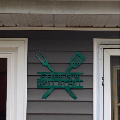 BBQ Grill Sign Metal Wall Art Smoker and Grilling Gift Gift for Him ...