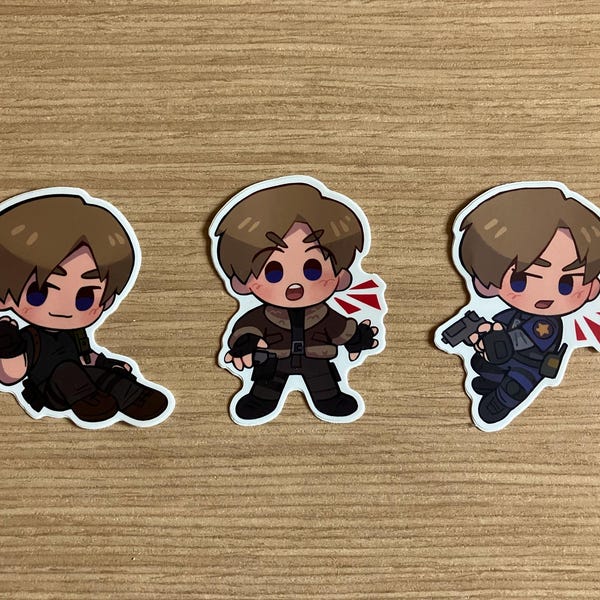 Leon Kennedy | Resident Evil | 3" Matte Vinyl Stickers - Etsy