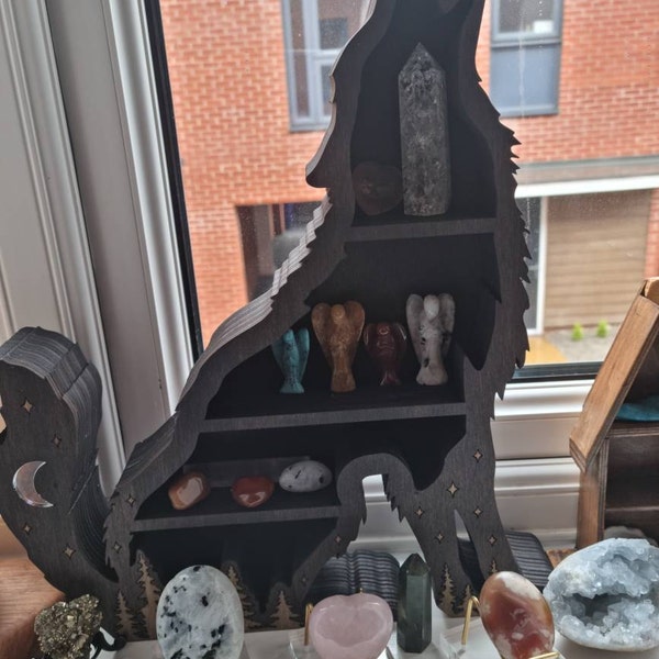 Coppermoon Handmade Wolf Crystal Shelf, Wolf Shelf, Wolf Wall Art, Wolf ...