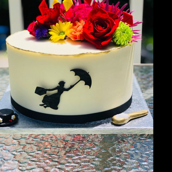 Mary Poppins Birthday Cake Topper Acrylic, Happy Birthday Cake ...