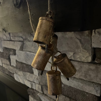 OLD WORLD Bells 5 Beautiful Rustic Gold Bells in Two Sizes Wind Chimes ...