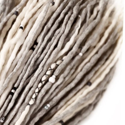 Wool Dreadlocks Dreads DE Extensions Lilac Pink Pastel White Braid Mix ...