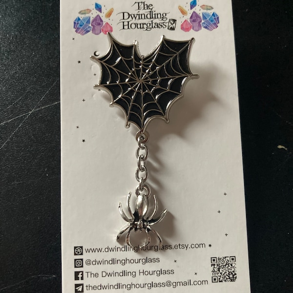 SPIDERWEB ENAMEL PIN, Spider Pin, Web Pin, Spider Web Pin, Horror Pin ...