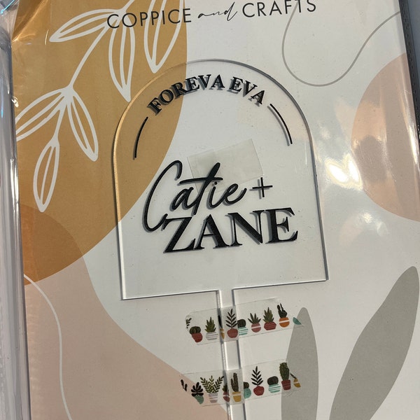 Custom Name Arch Acrylic Cake Topper Modern Arch Cake Topper Custom ...