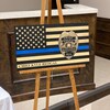 Blue Line Wooden Flag, Police Badge Flag, Wooden Signs, Custom Sign ...