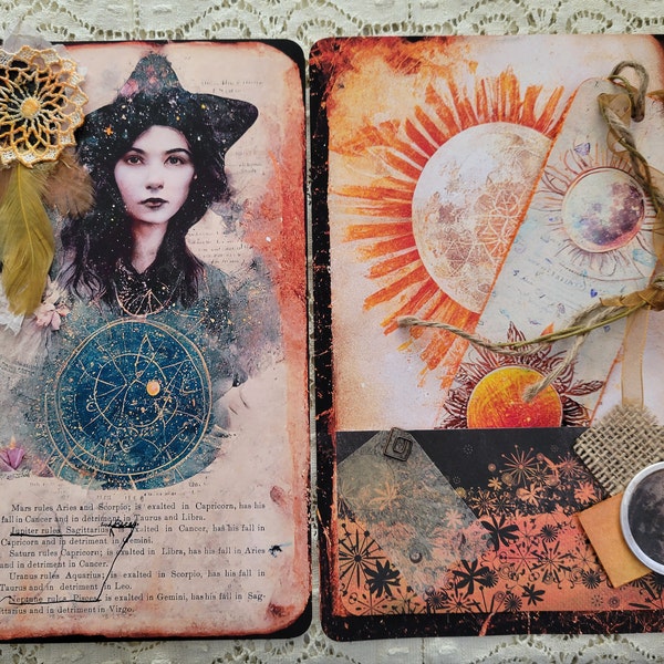 Old Witch Junk Journal Kit, Digital Download, Witch Ephemera, Grimoire ...