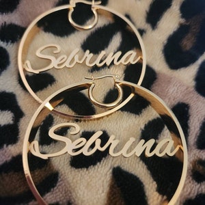 Personalized Kids Earrings Hoop, Custom Name Mini Hoops, Gold Name ...