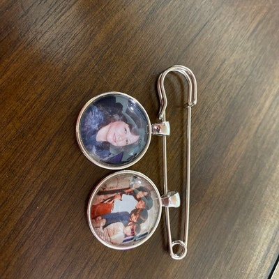 Custom Photo Lapel Pin W/1, 2, 3 or 4 Picture Charms Wedding Picture ...