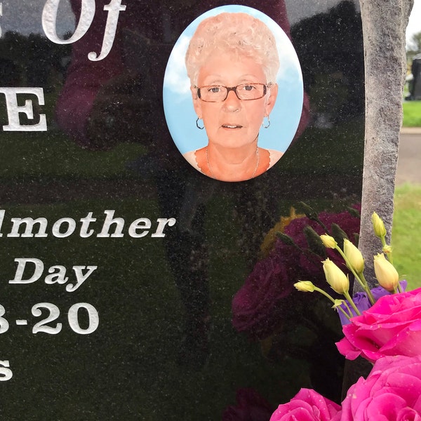 Ceramic Memorial Photo Plaque for Headstones - 5x7cm, Fade-resistant ...