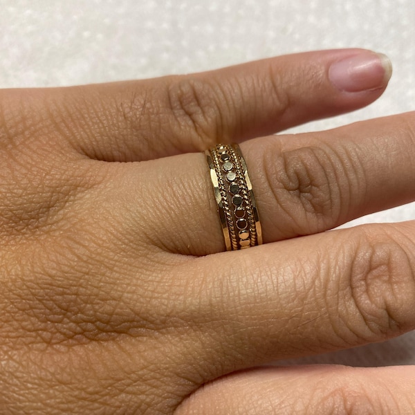 600-25 14K Yellow SOLID Gold Ring, Pattern Ring, Width--2.5mm - Etsy