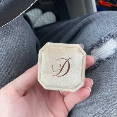 Custom Wedding Ring Box Monogram Ring Bearer Personalized Velvet Ring ...
