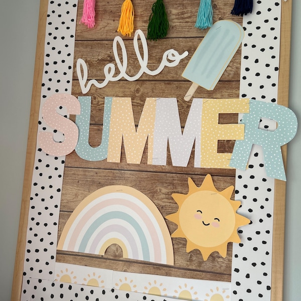 Hello Summer Bulletin Board Kit - Etsy