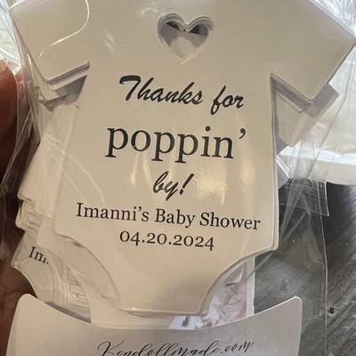 Thanks for Poppin' by Party Favor Gift Tags L Popping by Baby Shower ...