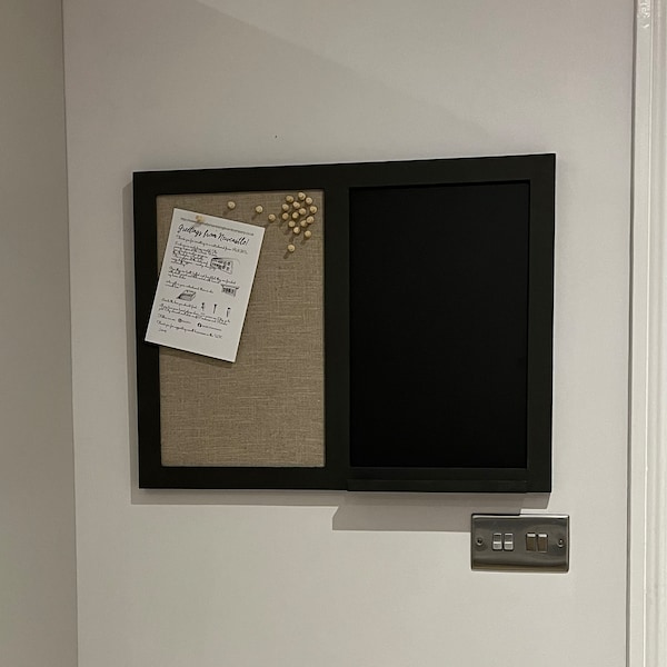 Oak Framed Fabric Pinboard | Finished With Wax | Narrow Framed Pin ...