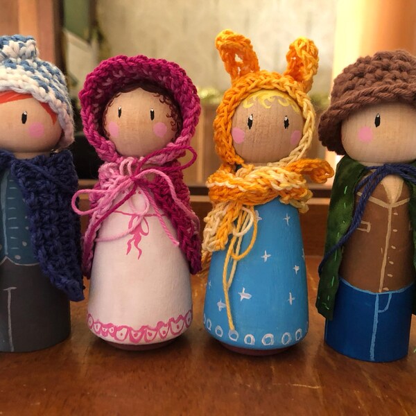 10 | 15 | 20 Pairs of 6" Wooden Scroll Rods With End Caps for DIY ...