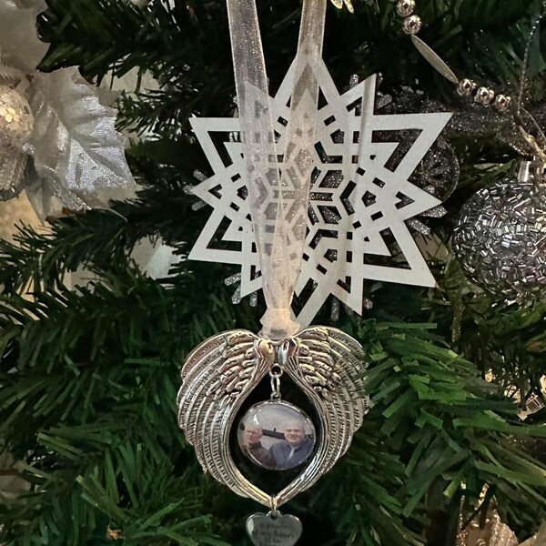 Photo Memorial Christmas Tree Charm Personalised Image Tree Decoration ...