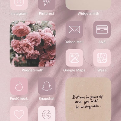 Pastel App Icons, Pink Purple Icons, iPhone App Covers, Pink Aesthetic ...